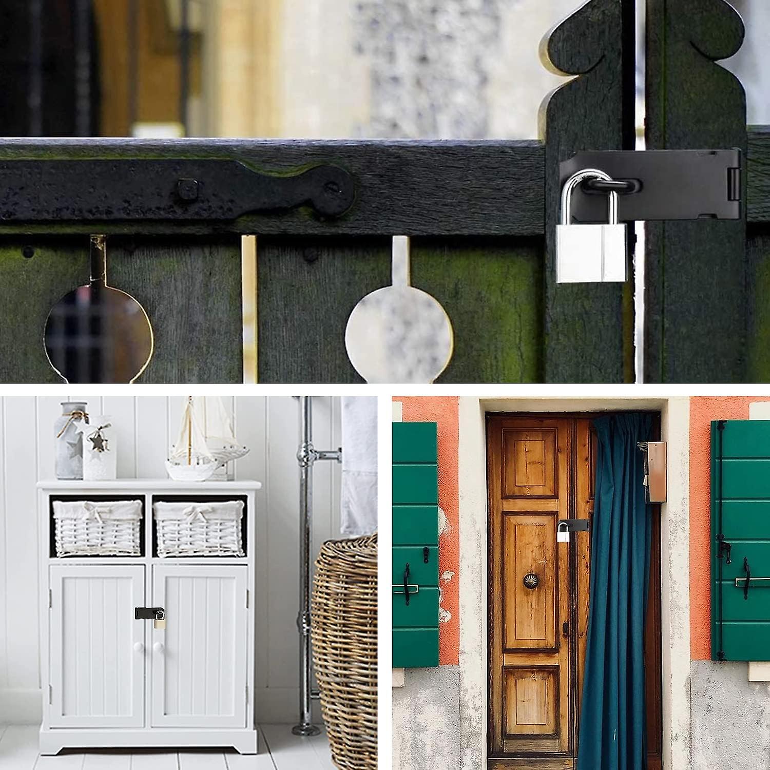 Door Hasp Padlock, 2pcs Exterior Door Latch Clasp, 5 Inch Stainless ...