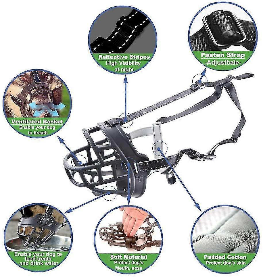 Dog Muzzle Silicone Basket Muzzle Breathable Dog Muzzle To Prevent Biting Barking And Chewing ...