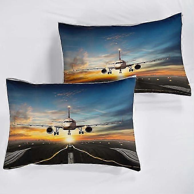 Aircraft Duvet Cover Sets Sunset Aircraft Bedding Set Runway Aircraft ...