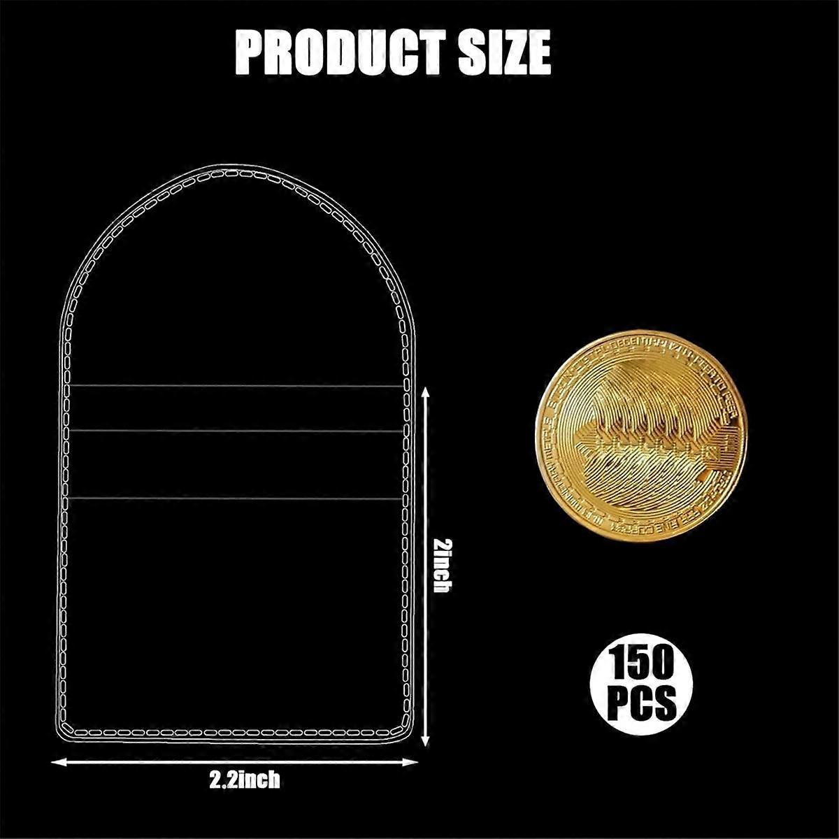 150Pcs Single Pocket Coin Flip Coin Sleeves Holders Clear PVC Coin ...