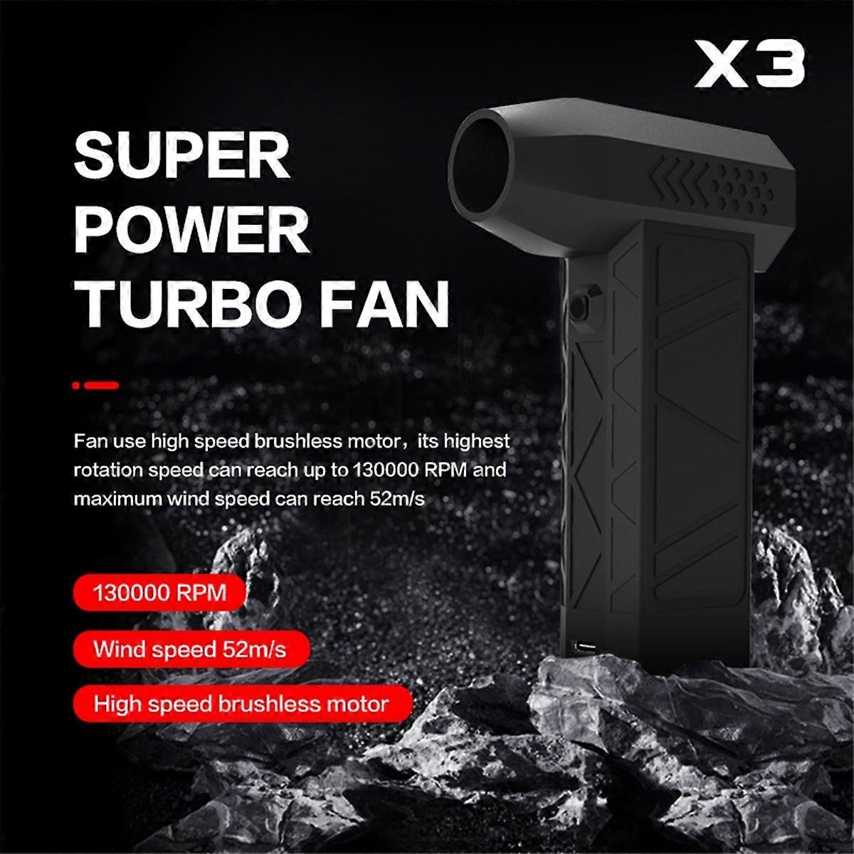 X3 Mini Turbo Jet Fan Wind Speed Brushless Motor Handheld Duct Fan High ...