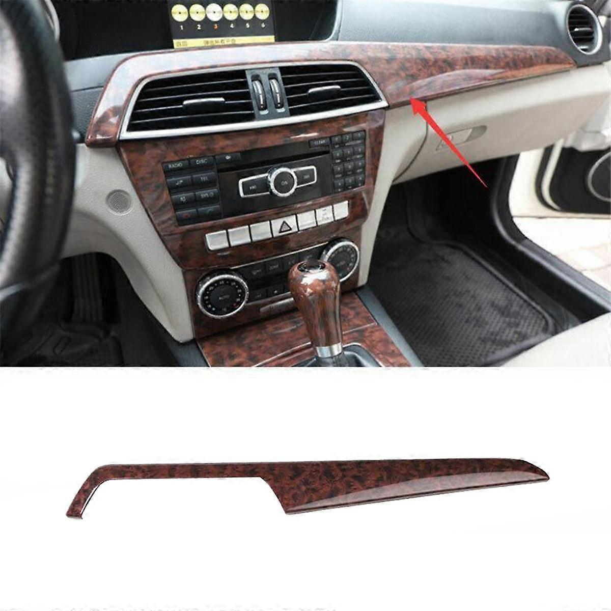 For W204 C-Class 2010-2013 Red Wood Grain Center Console Dash Stirp ...
