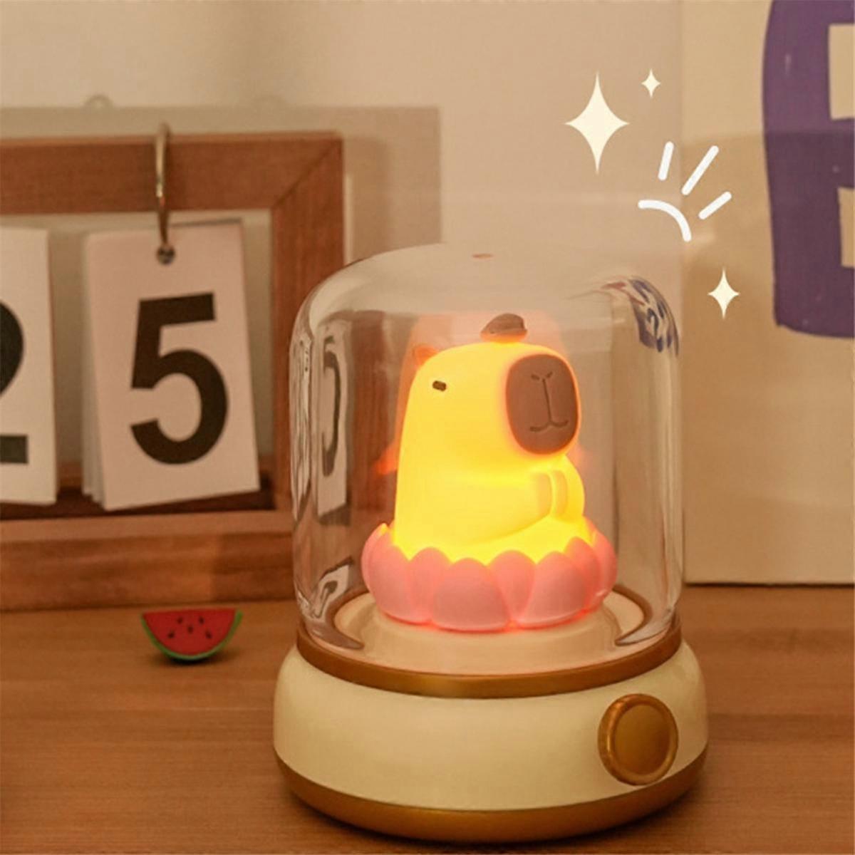 Good Luck Lotus Capybara Lamp Cartoon Capibala Night Light Girl ...
