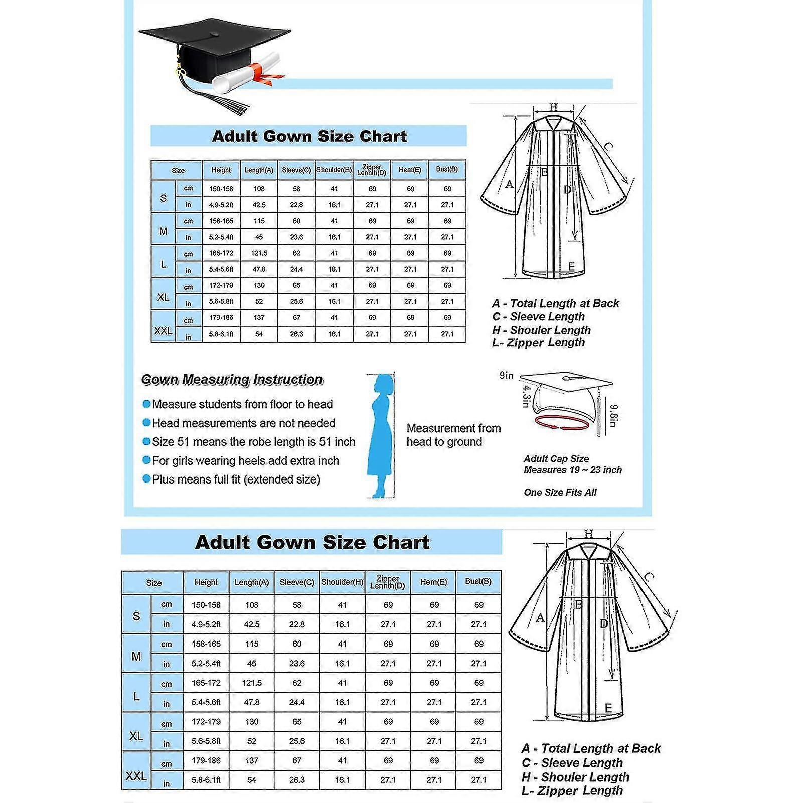 Graduation Gown And Cap 2022 Unisex Graduation Bachelor Costume Set For ...
