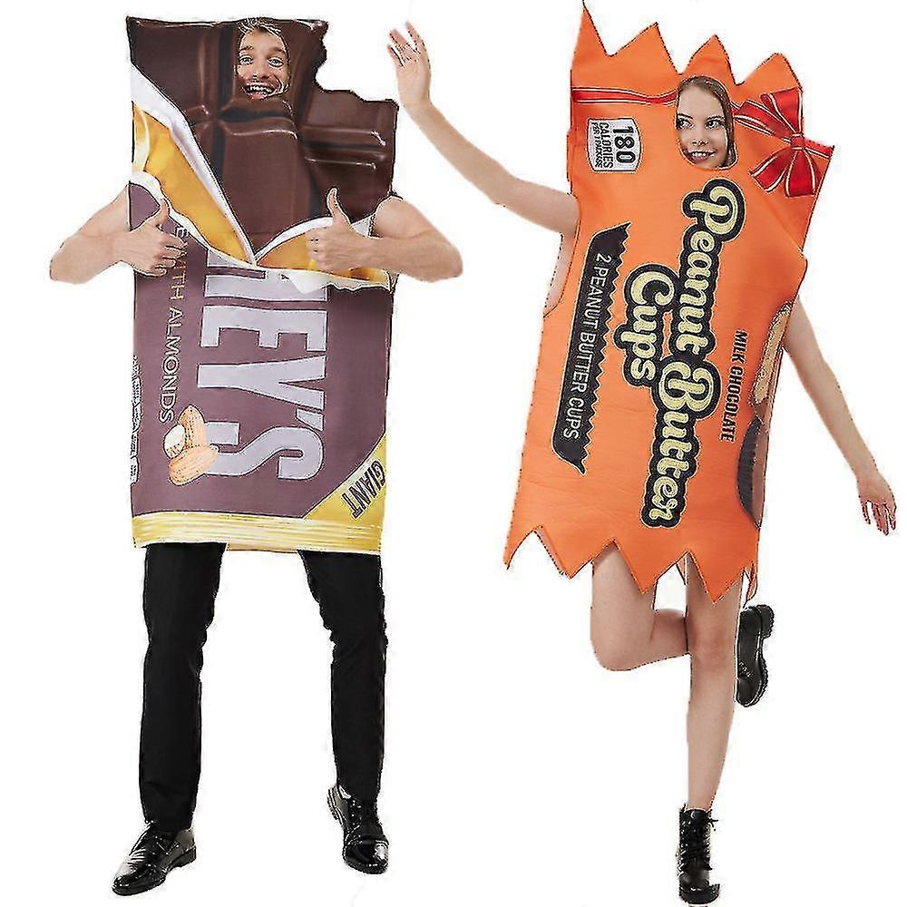 Adult Funny Couple Outfit Chocolate And Peanut Butter Costumes Snack ...