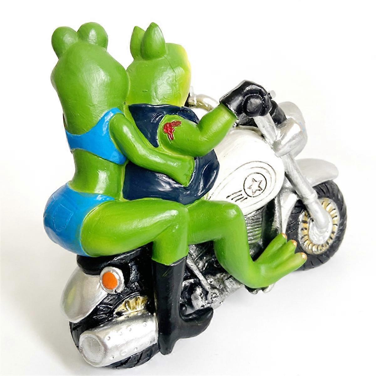 Frog Motorcycle Resin Frog Couple Riding on Motorcycle Figurines Frog ...