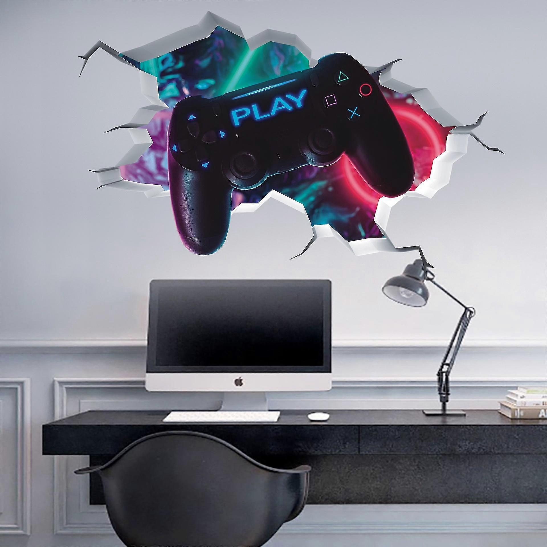 3d Gamer Wall Stickers32*50cm,gamer Wall Poster Decoration,boy Bedroom ...