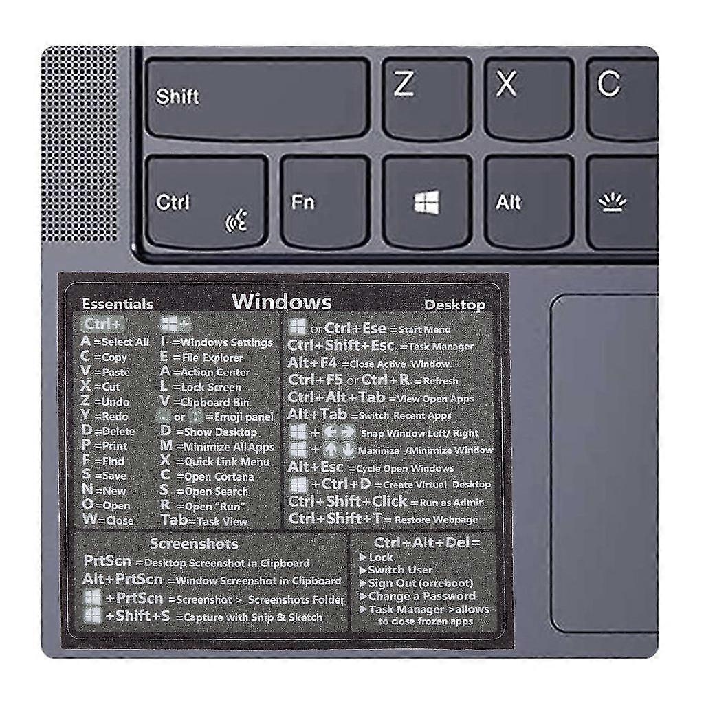 For Windows Pc Computer Reference Keyboard Shortcut Sticker Adhesive ...