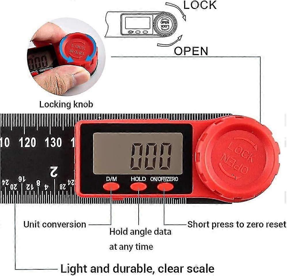 digital angle finder ruler, 200mm/ 7" digital angle finder protractor ...