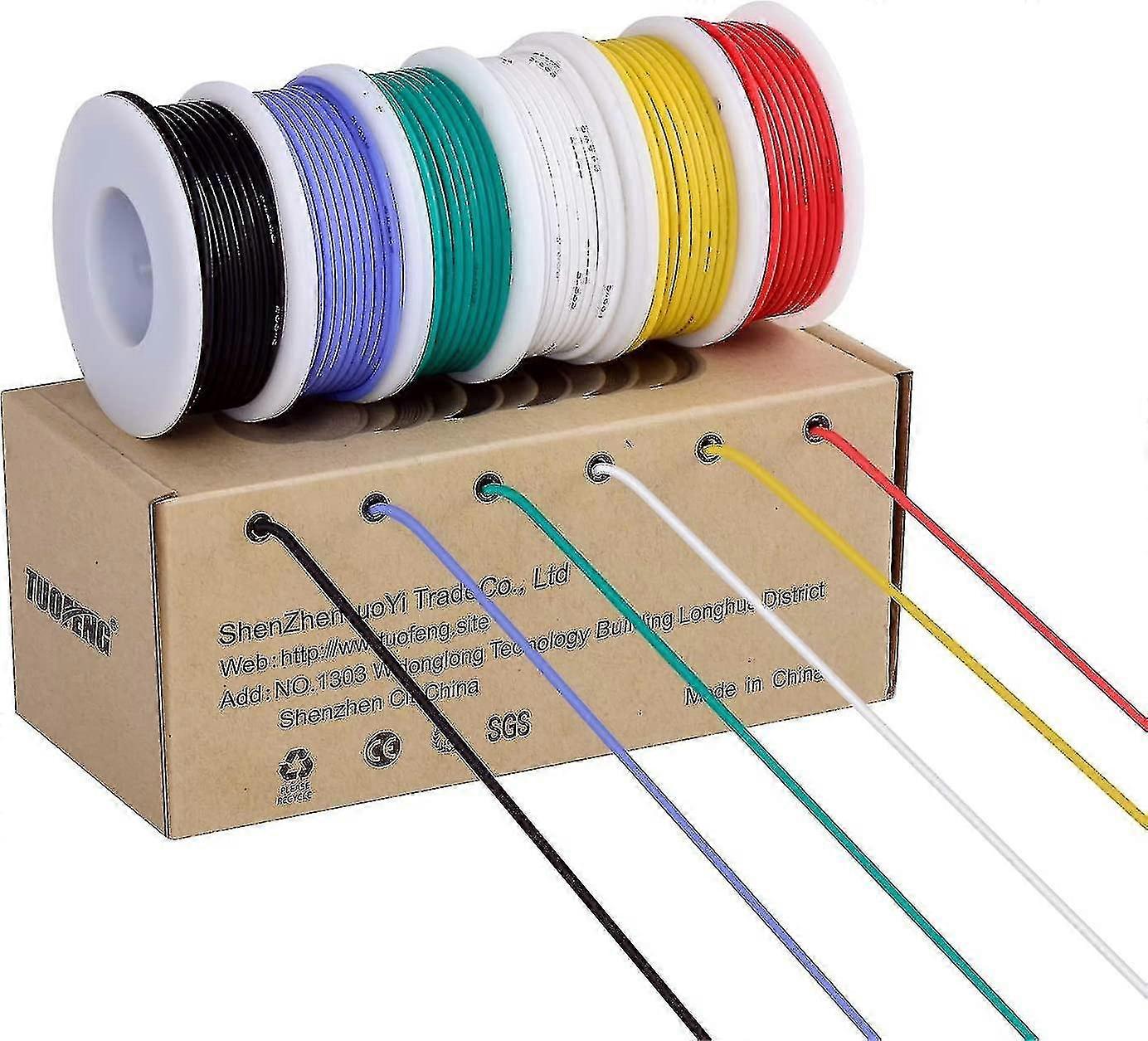 26 Awg Wire, Hook Wire Kit Flexible Silicone Wire (20m Spool In 6 ...