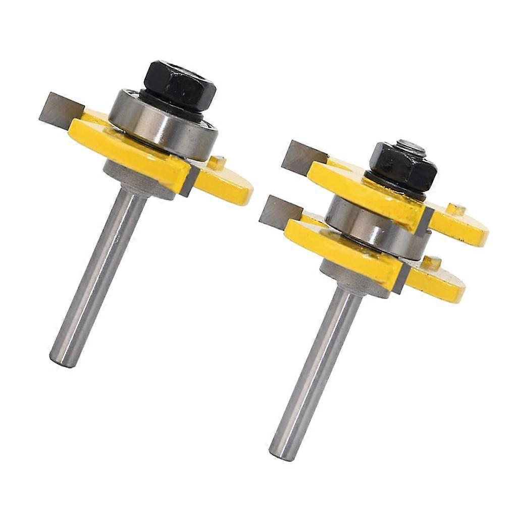 2Pieces Tongue and Groove Router Bit, Grooving Router Bit, 3 Teeth T ...