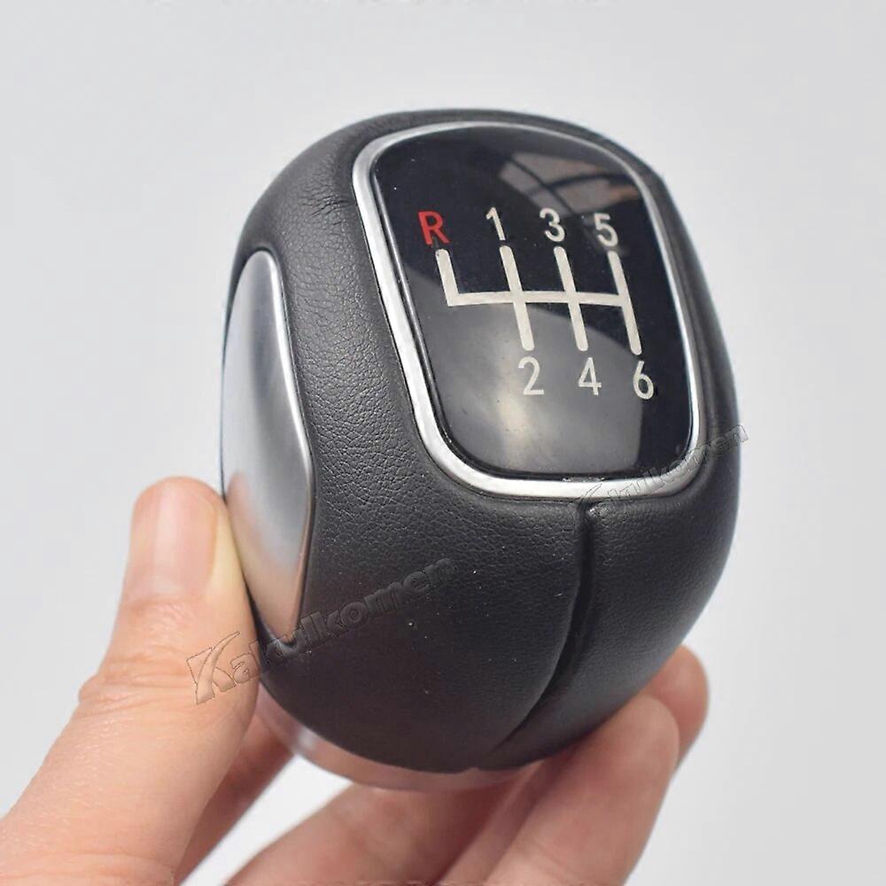 5/6 Speed Leather Manual Car Gearbox Handles Gear Shift Knob Stick Head ...