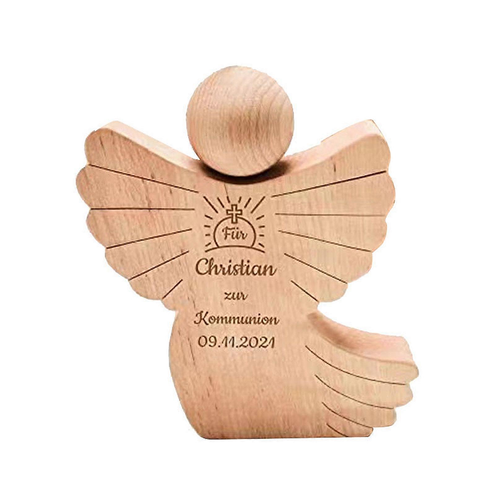 Wooden Guardian Angel Communion Decoration with Personalized Engraving ...
