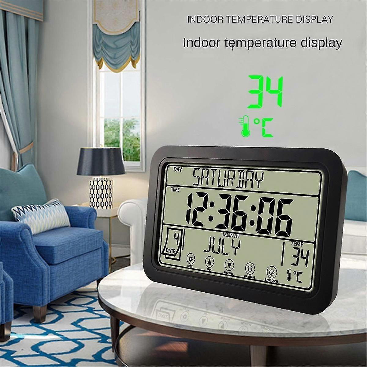Atomic Clock With Indoor Outdoor Temperature Wireless, 7 Inch Lcd ...