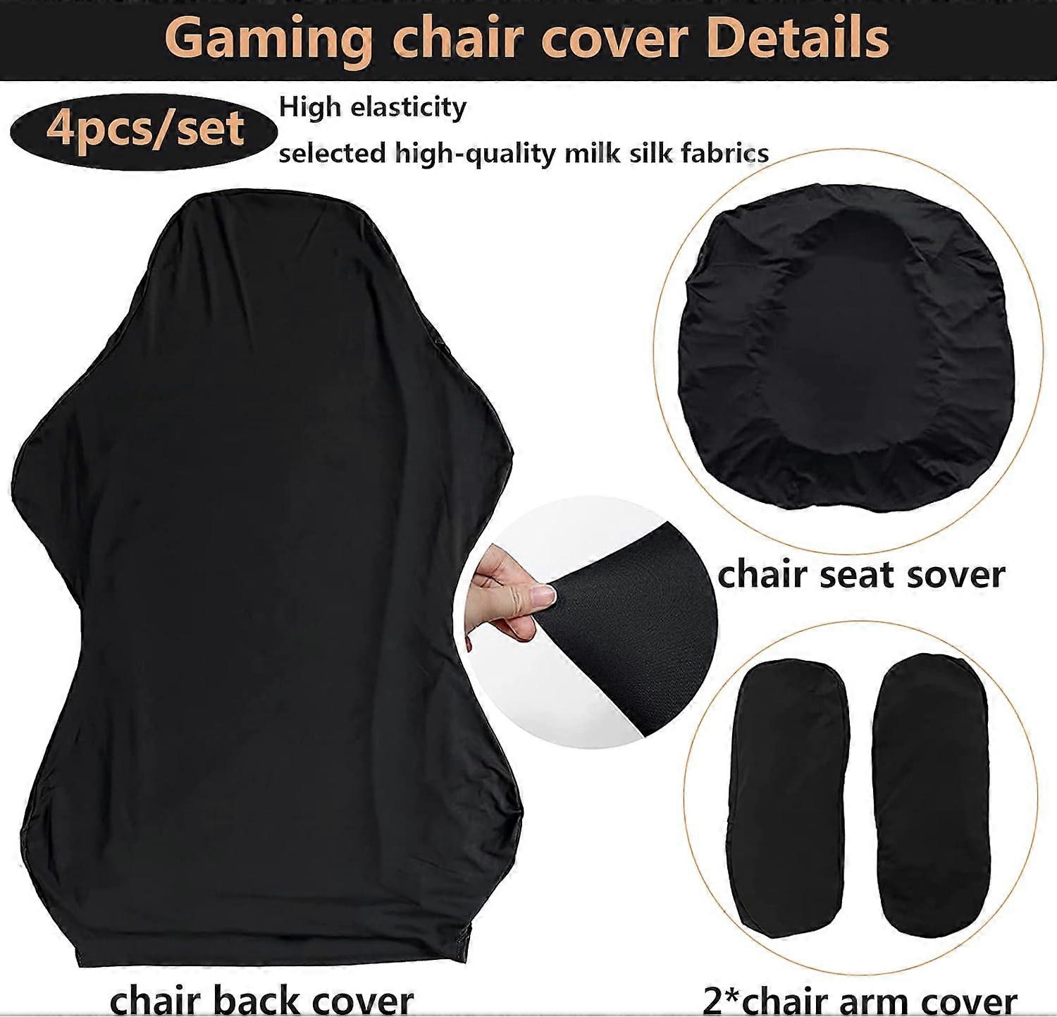 Set Of 4 Gaming Chair Covers With Armrests/Chair Back/Office Chair ...