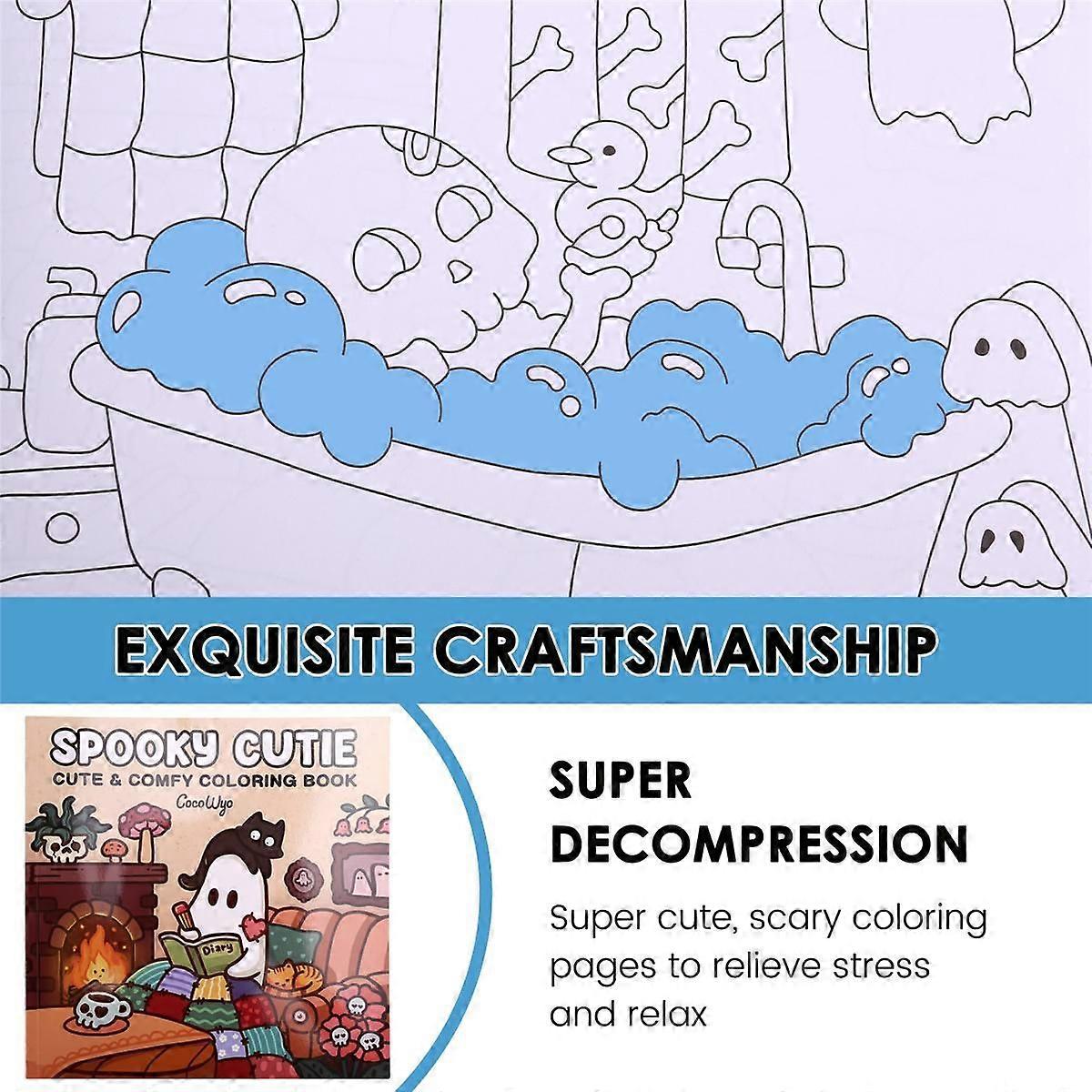 Spooky Cute Coloring Book for Adults & Teens Featuring Adorable Creepy ...
