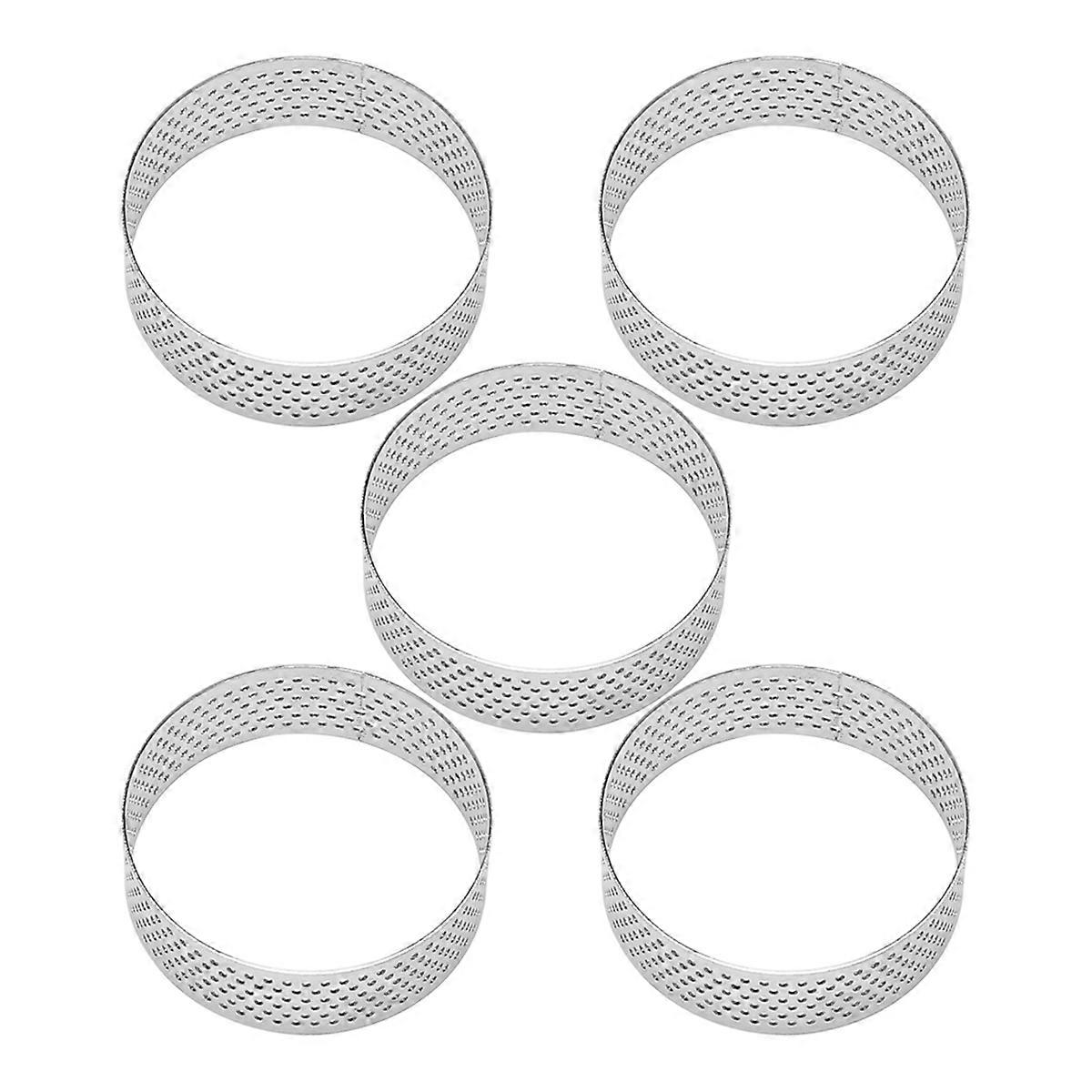 16Pack 6cm Circular Tart Rings Dessert Stainless Steel Perforation ...