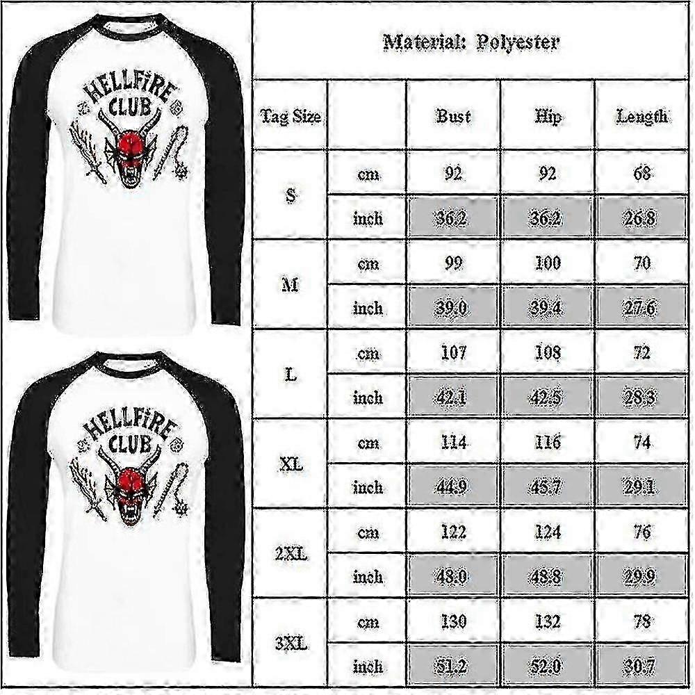 Stranger Things Hellfire Club Graphic Long Sleeve T-Shirt for Men and ...