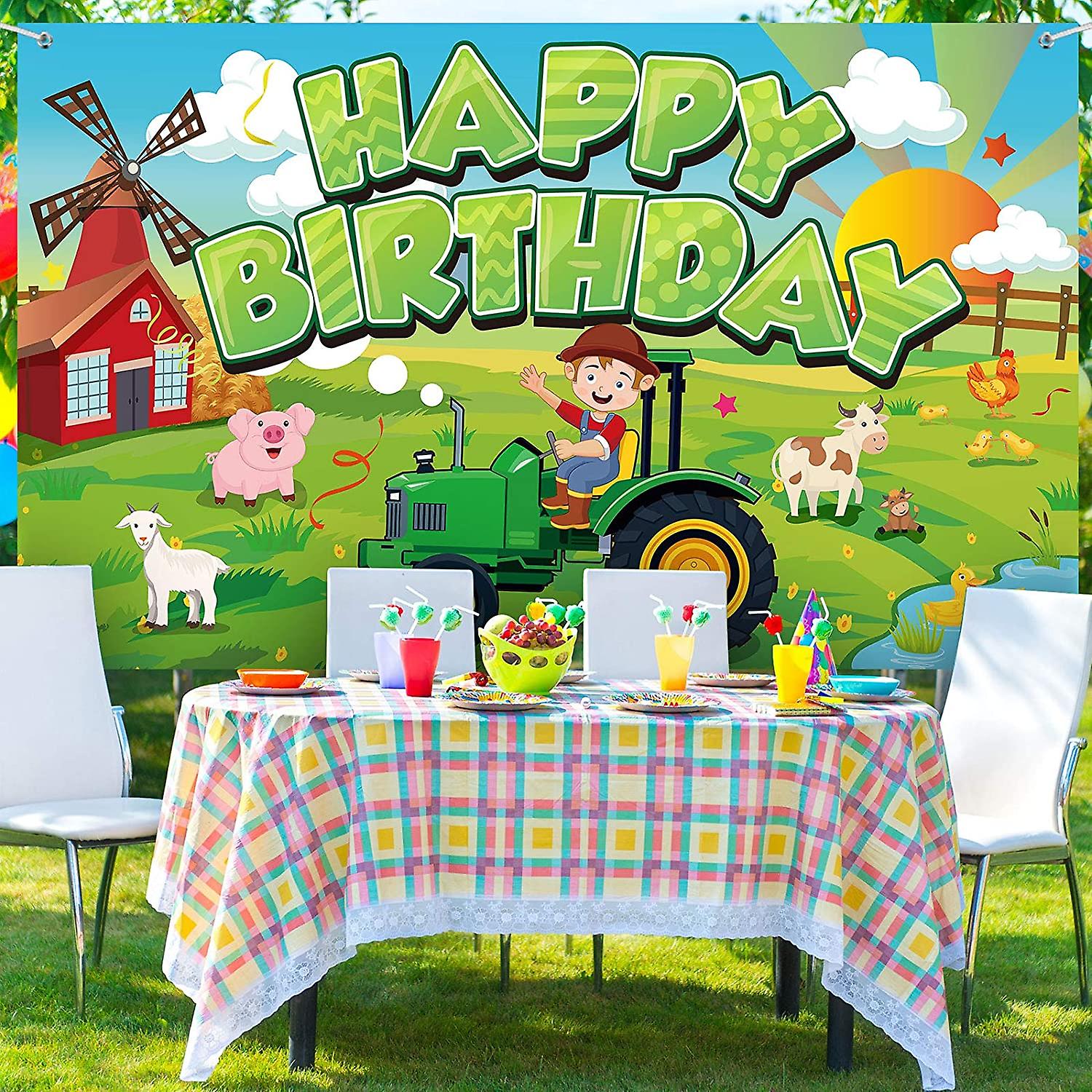 Green Tractor Birthday Tractor Birthday Party Supplies Tractor Farm ...
