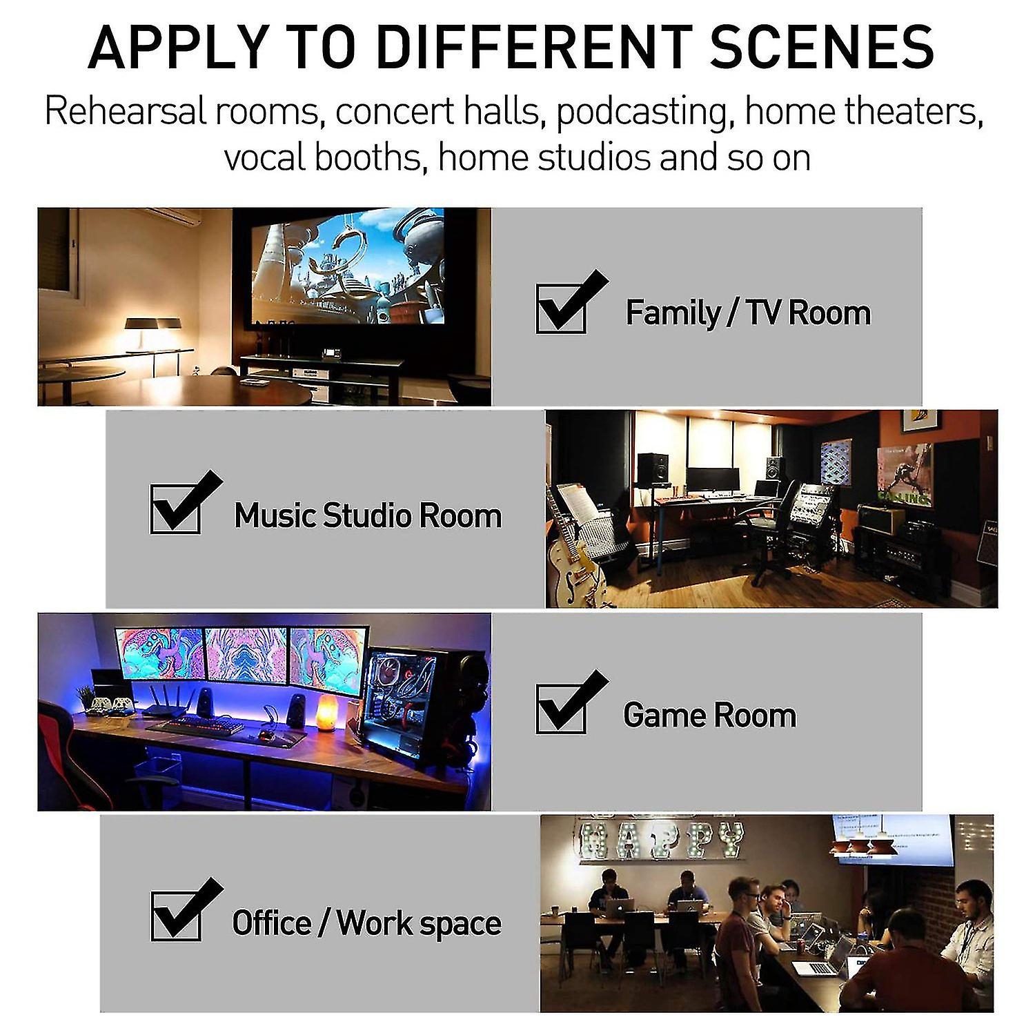 50pcs Acoustic Soundproof Foam Sound Absorbing Panels Sound Insulation ...