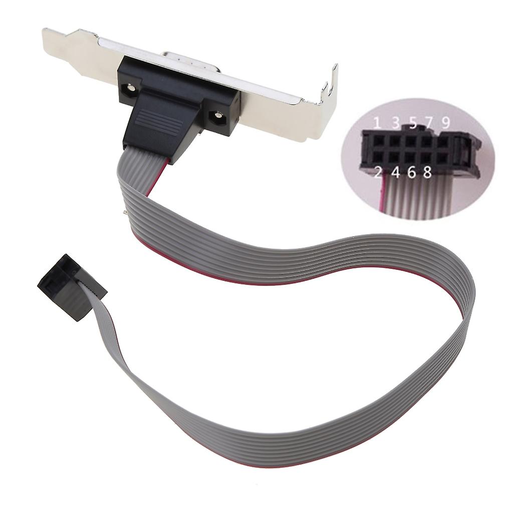 Serial 9Pin DB9 RS232 Ribbon Cable Connector Bracket Computer 9P Baffle ...