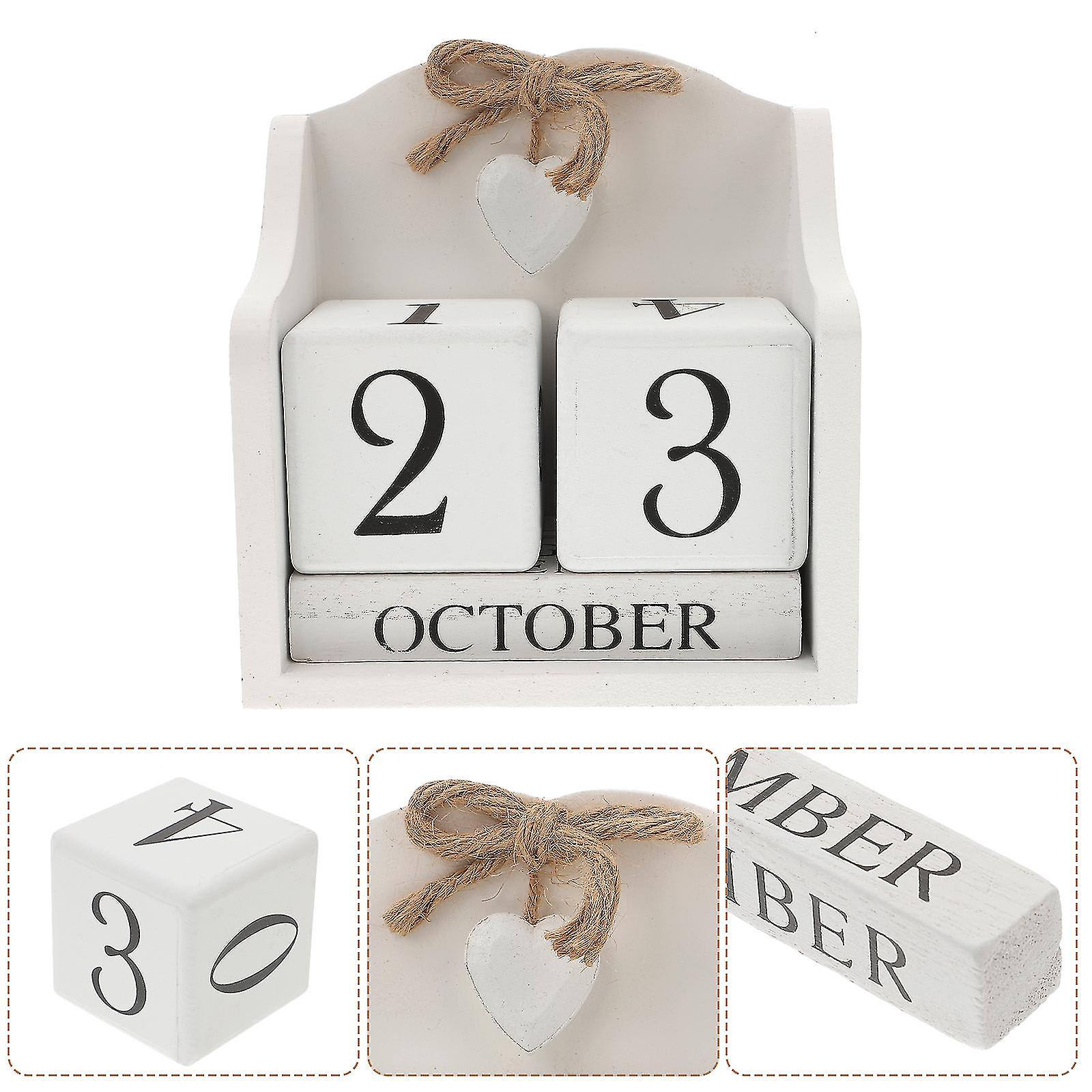 Desk Topper Office Calendar Blocks Vintage Home Decor Rustic Desk ...