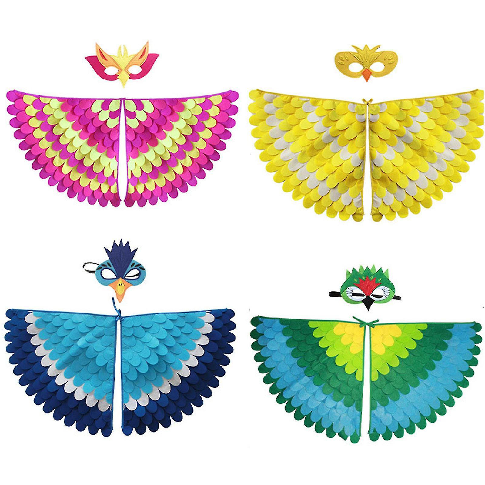 100% New,girls Bird-costume-peacock-wings For Kids With Bird-mask As ...