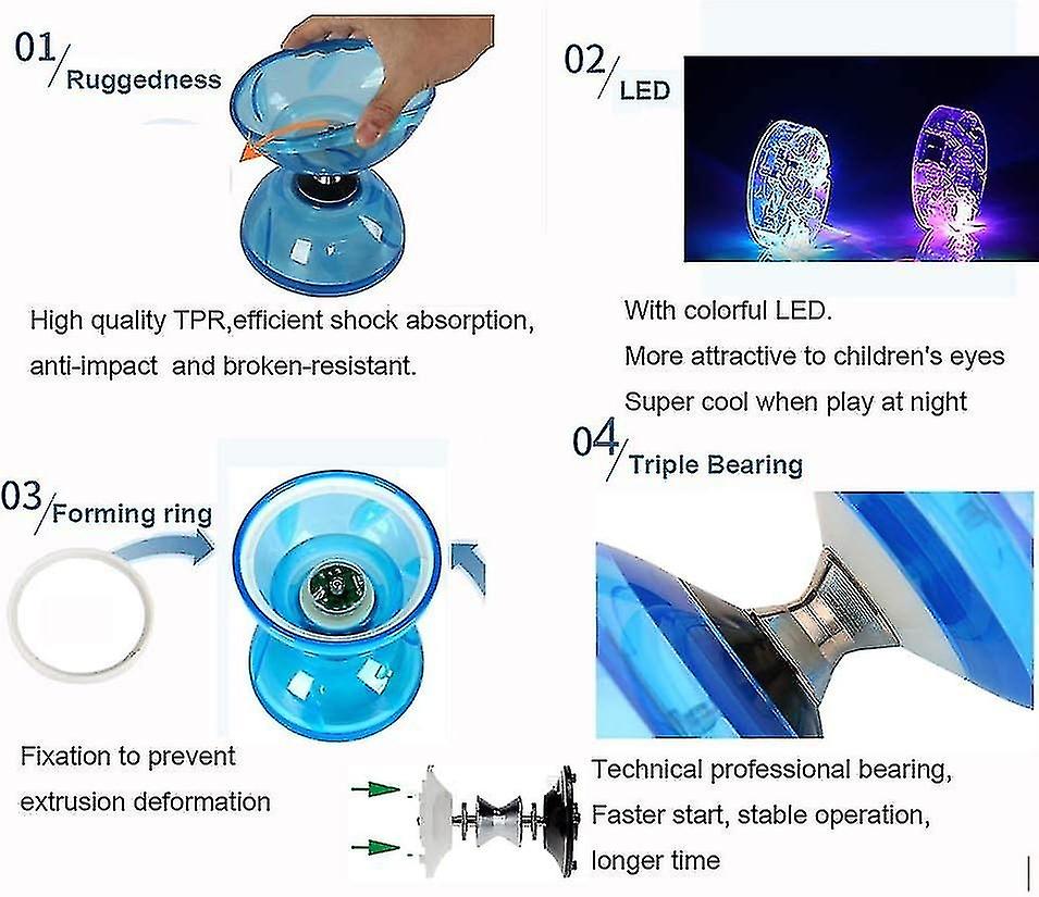 Diabolo Cse Yoyo Set ,triple Bearing Diabolo Cse Yoyos Juggling Led ...