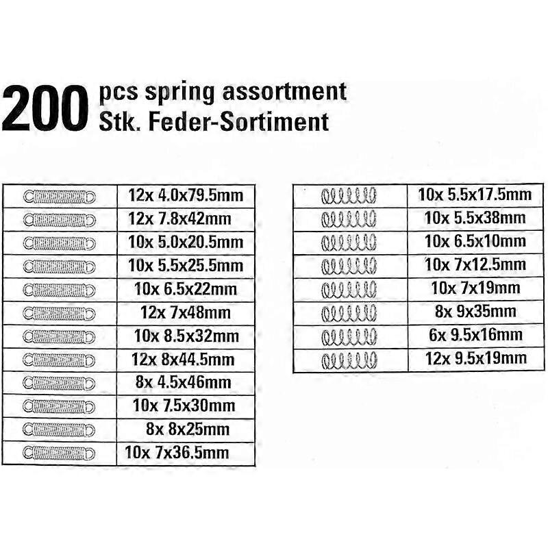 Tension and Compression Springs Boxed Set Assorted Springs - 200 Pieces ...