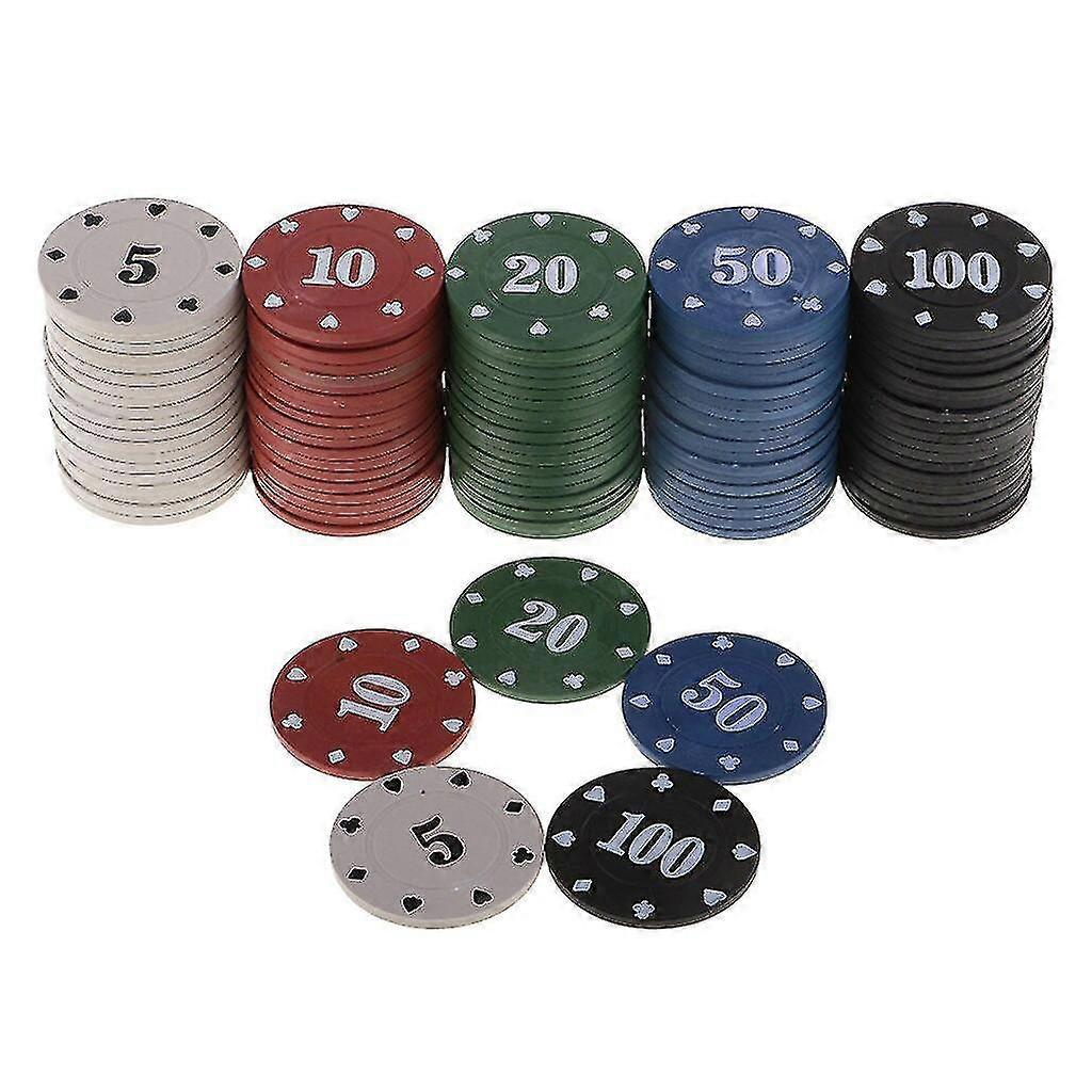 100pcs Round Plastic Chips Casino Poker Card Game Baccarat Counting ...