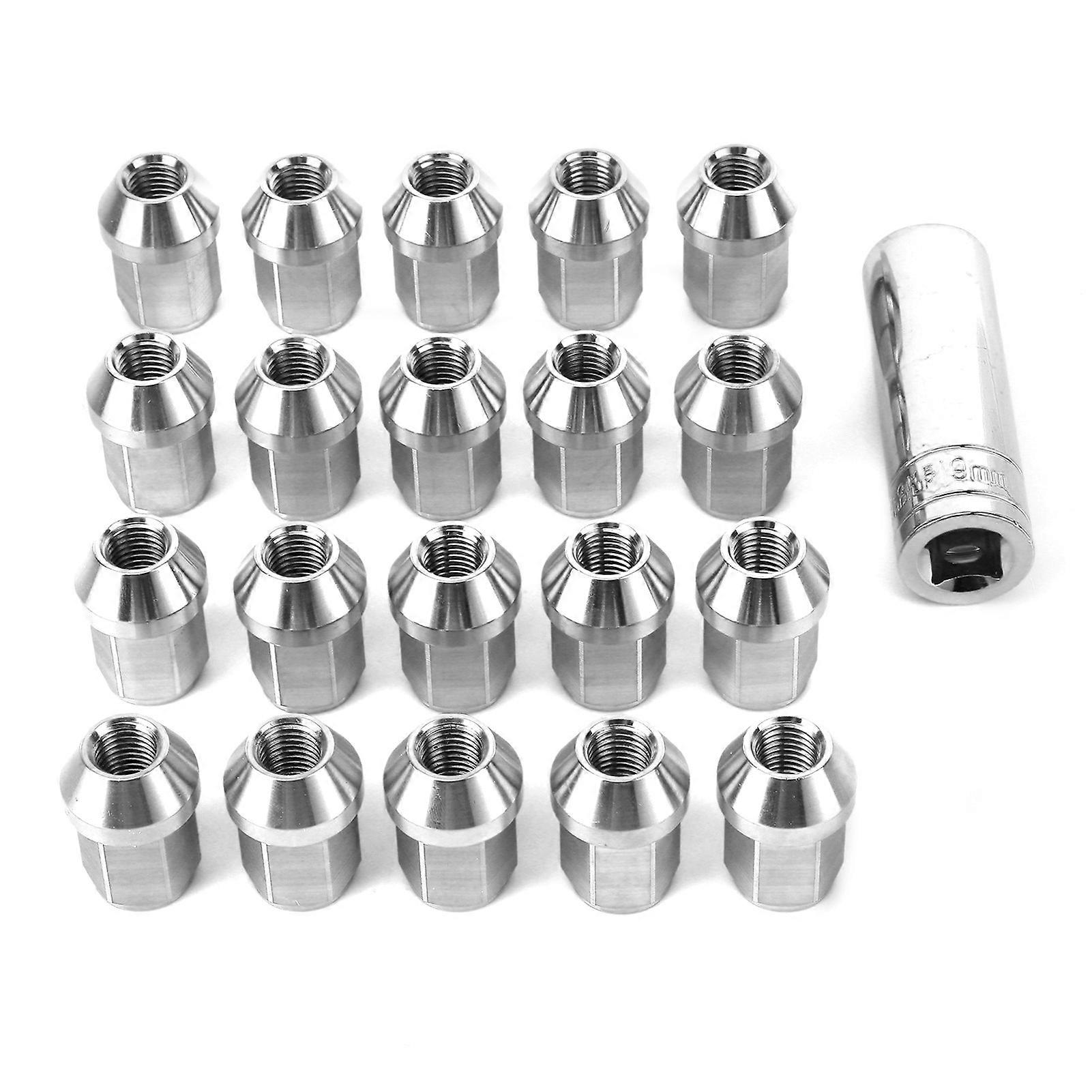 20pcs Stainless Steel Wheel Lug Nuts M12x1.5 Thread Universal Auto Car ...