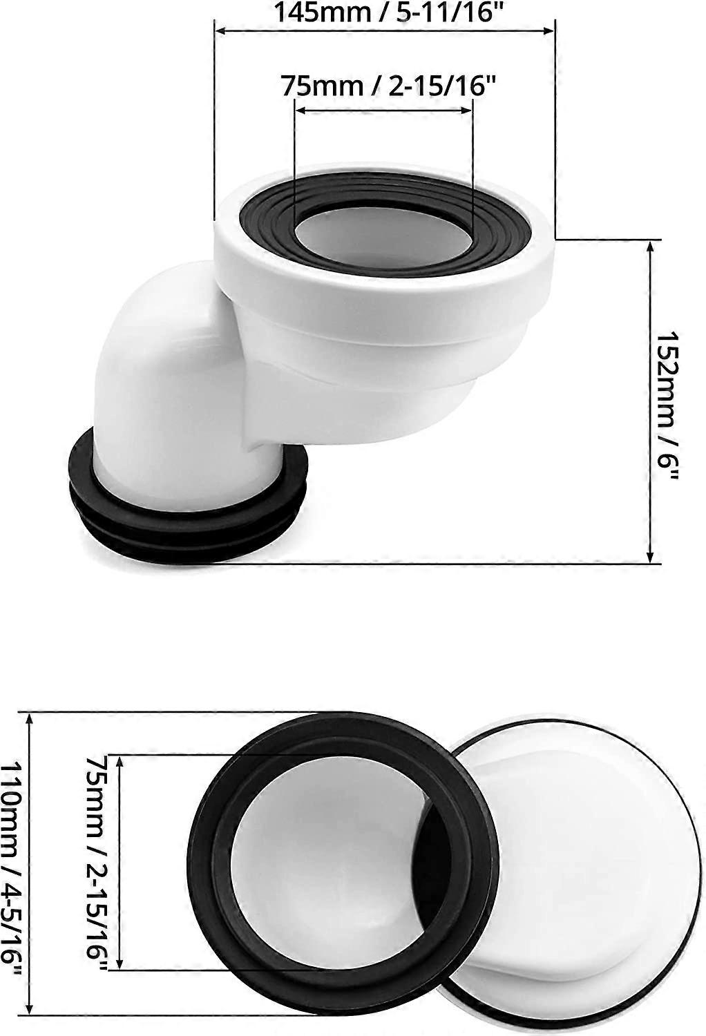 100mm Toilet Offset pan Connector PVC Waste Pipe Connector | Fruugo UK