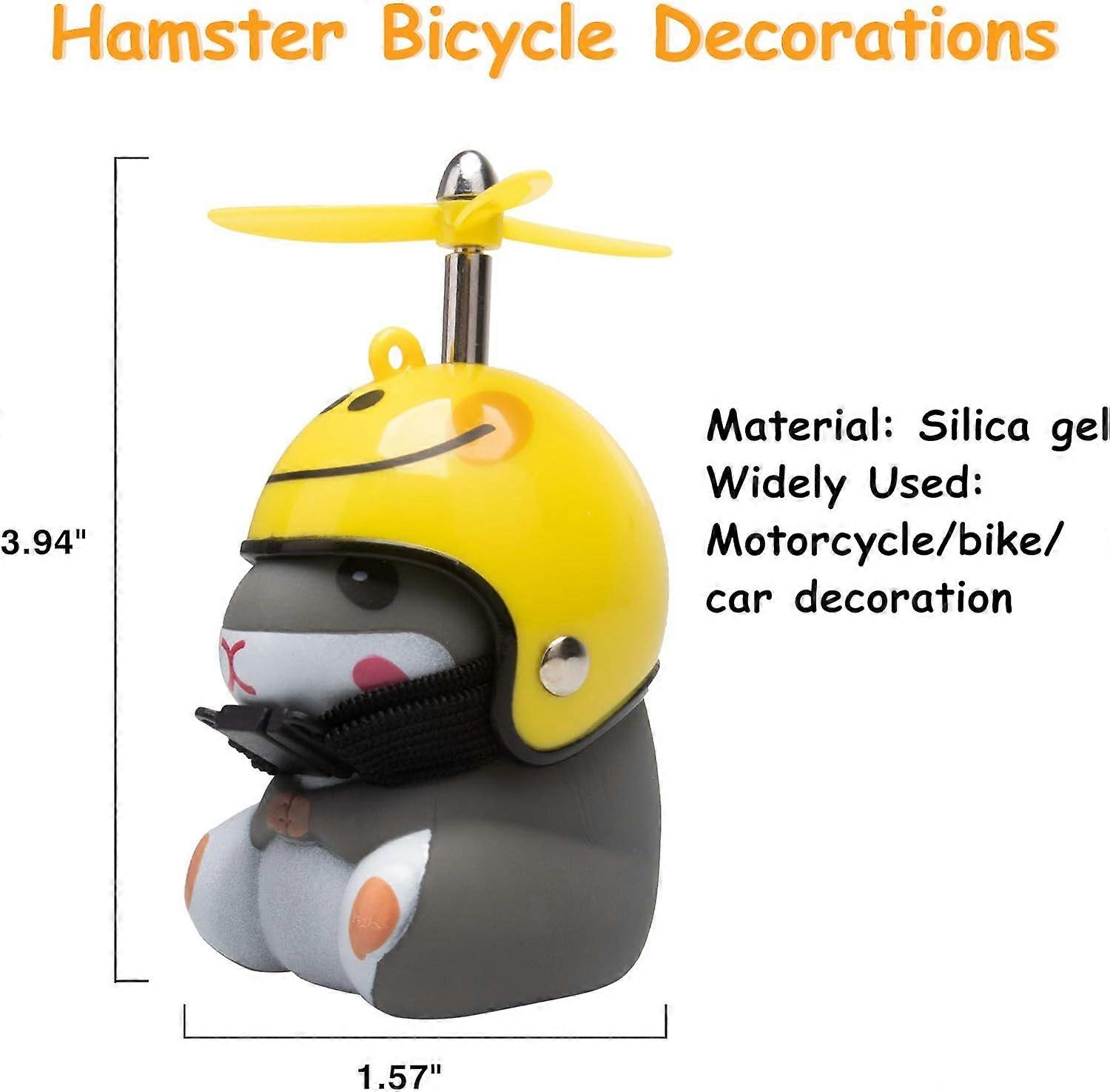 Helmet cute hamster bicycle horn, dashboard decoration hamster toy ...