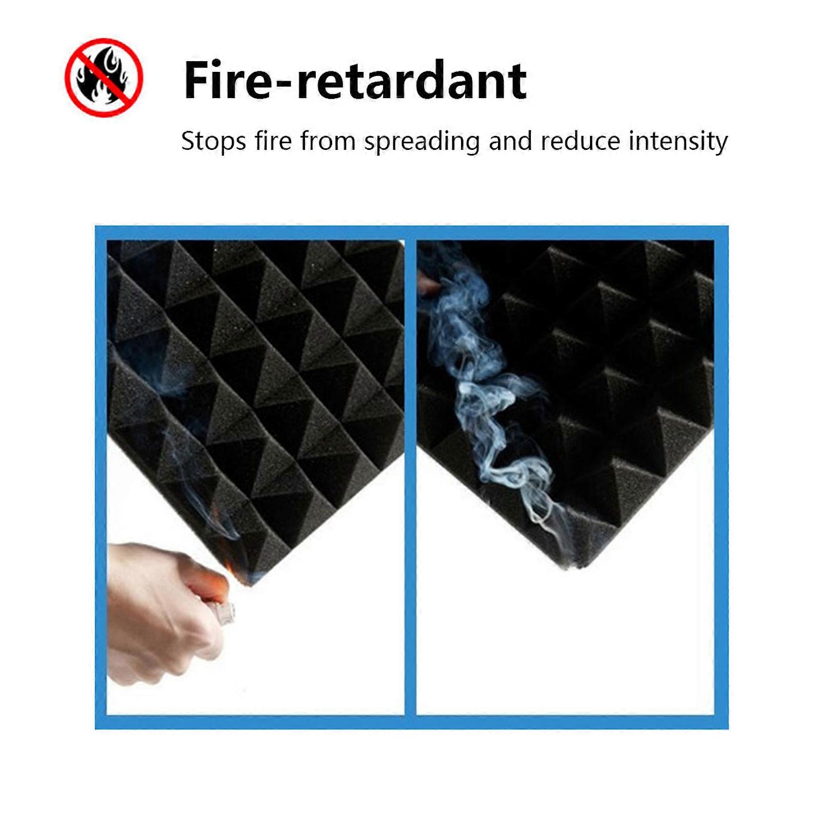 12 PACK Acoustic Foam Panels Fireproof Pyramid Soundproof Studio Wall ...