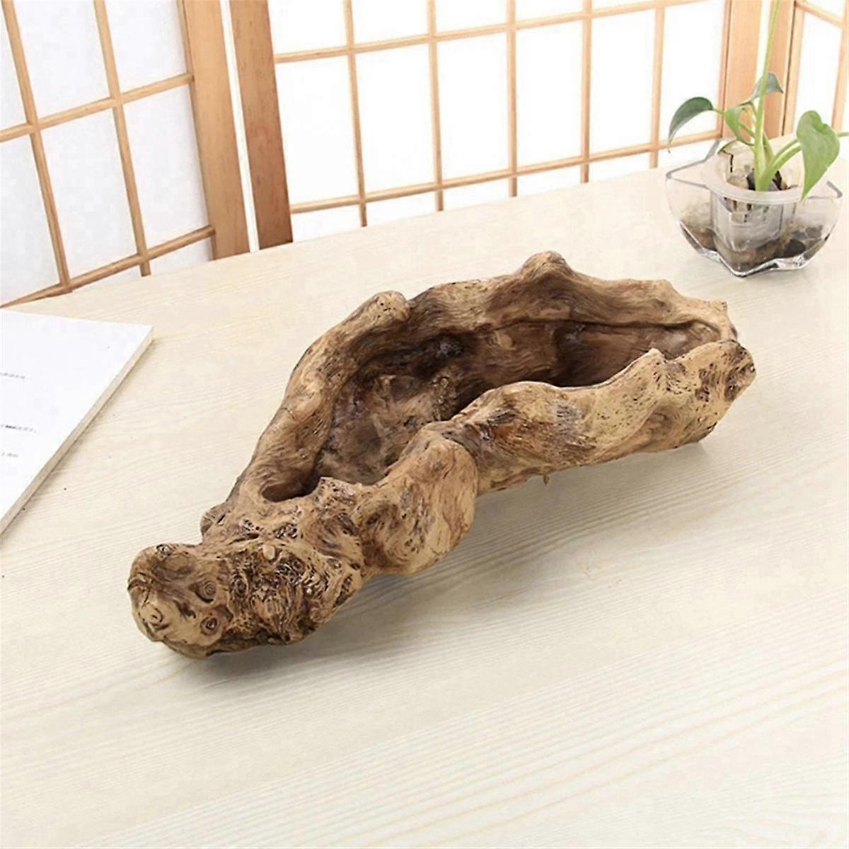 Pastoral Retro Landscape Flower Pot Resin Tree Stump Planter Artificial ...