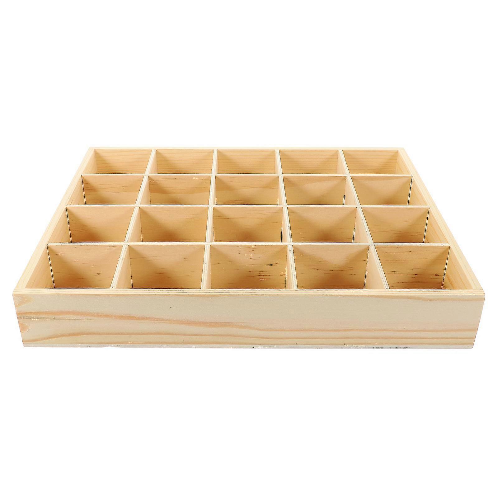 20 Compartments Wood Storage Boxes Tie Organizer Drawer Dividers ...