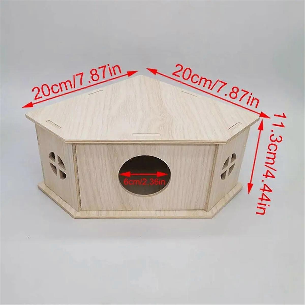 Hedgehog House Small Animal Habitat Wooden Hide Hut Playground Small ...