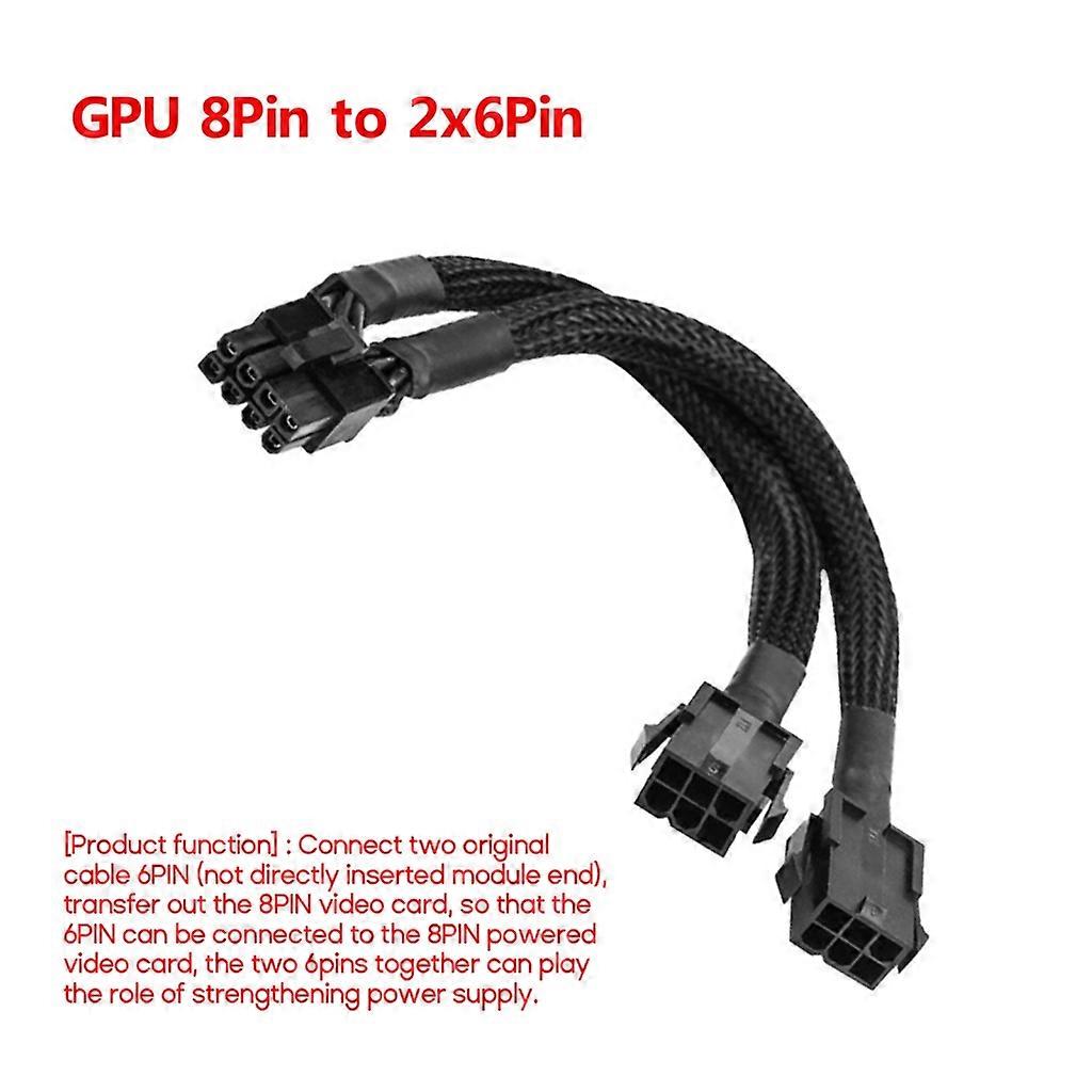 Dual Mini 6Pin to 8Pin PCI-Express Video Card Power Adapter Braided ...