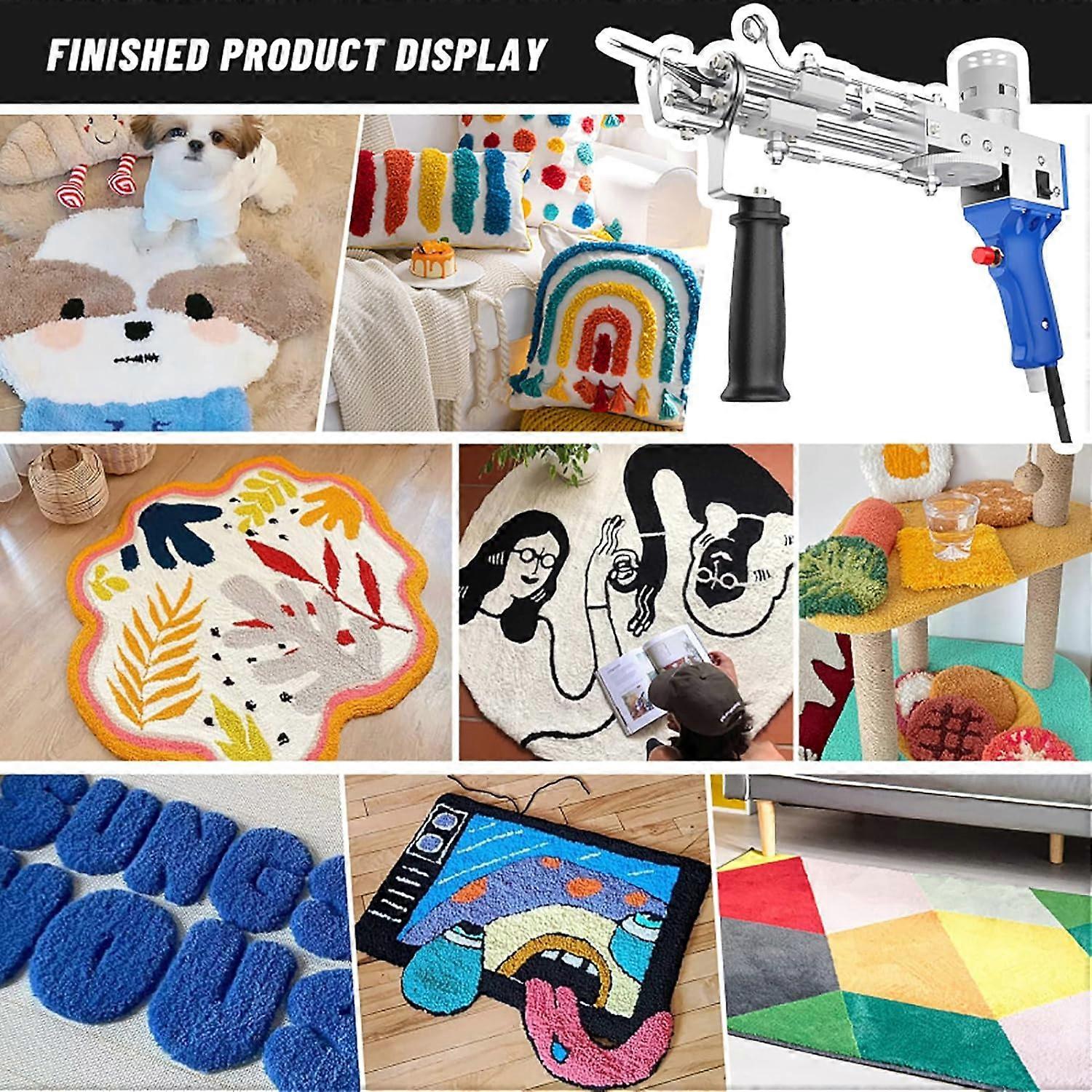 Blue Cut Pile Rug Tufting Gun, Loop Tufting Gun, 100V-240V Rug Gun ...