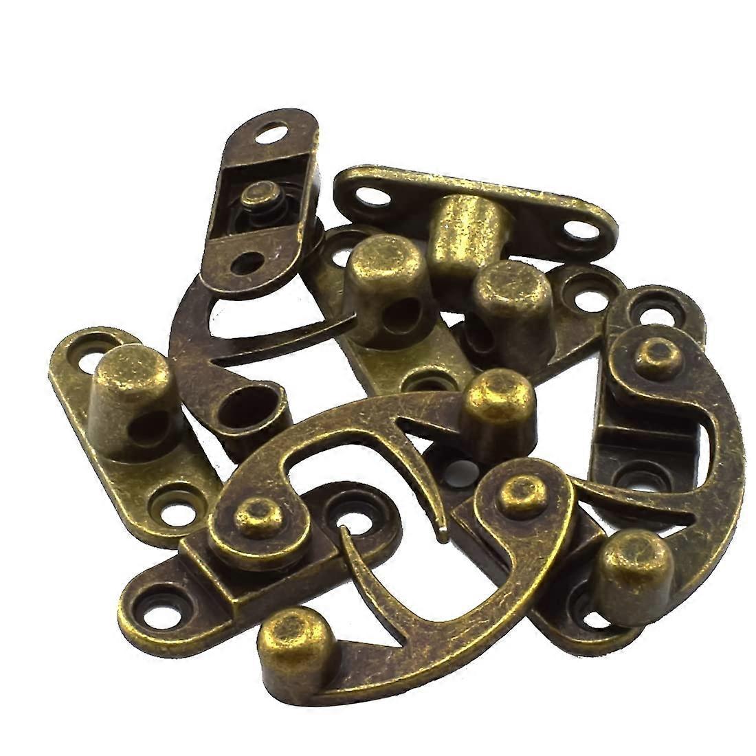 12 PCS Antique Right Hook Hasp Latch Retro Swing Horn Lock Clasp with ...