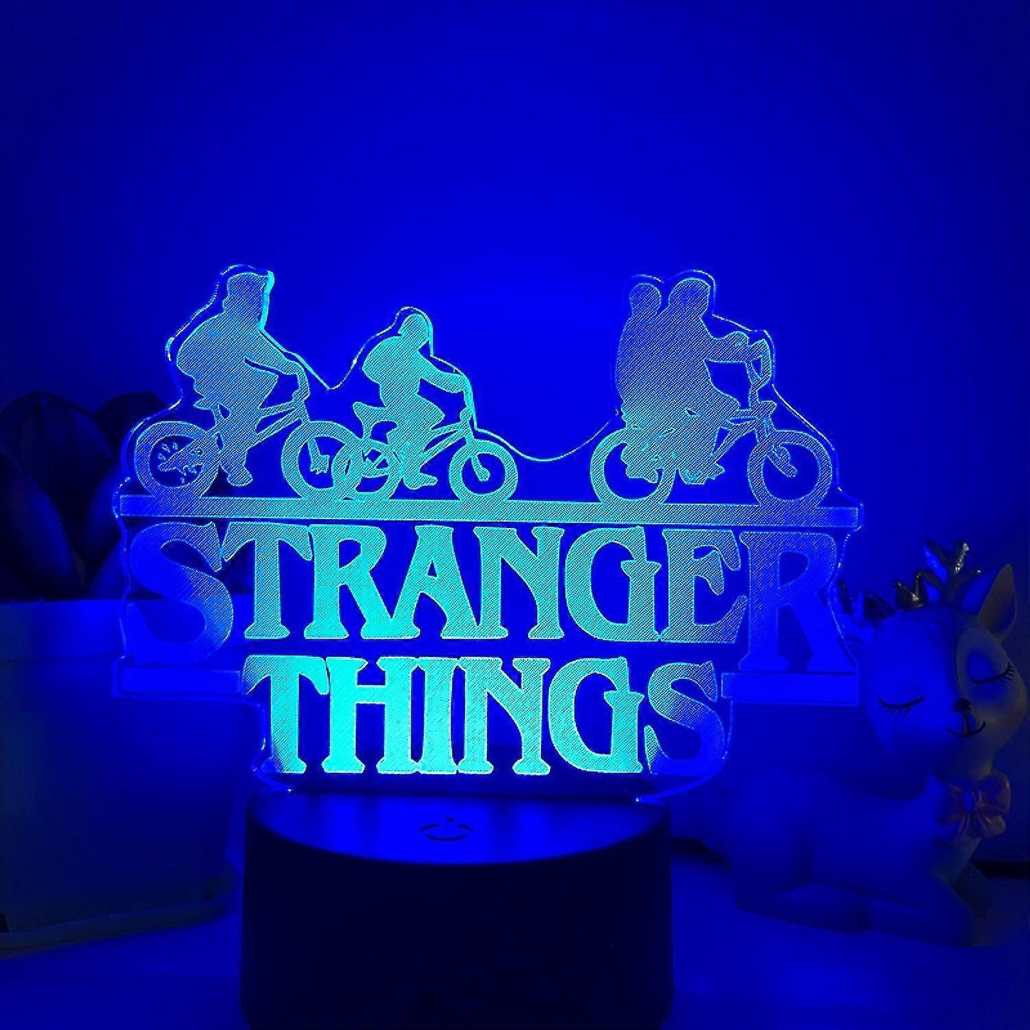 Stranger Things Night Light 3d Led Illusion Lamp With 16 Color Remote ...