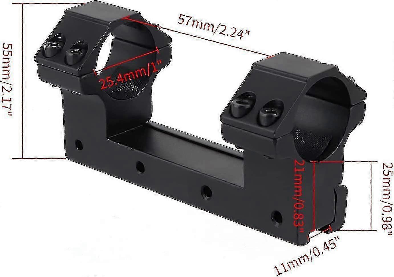 Aluminum Tactical High Profile 25.4mm Scope Rings 11mm Weaver/picatinny Dovetail Rail Mount ...