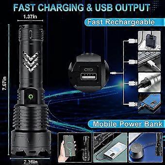 120000 Lumen Super Bright Powerful Flashlight, 5 Light Modes ...