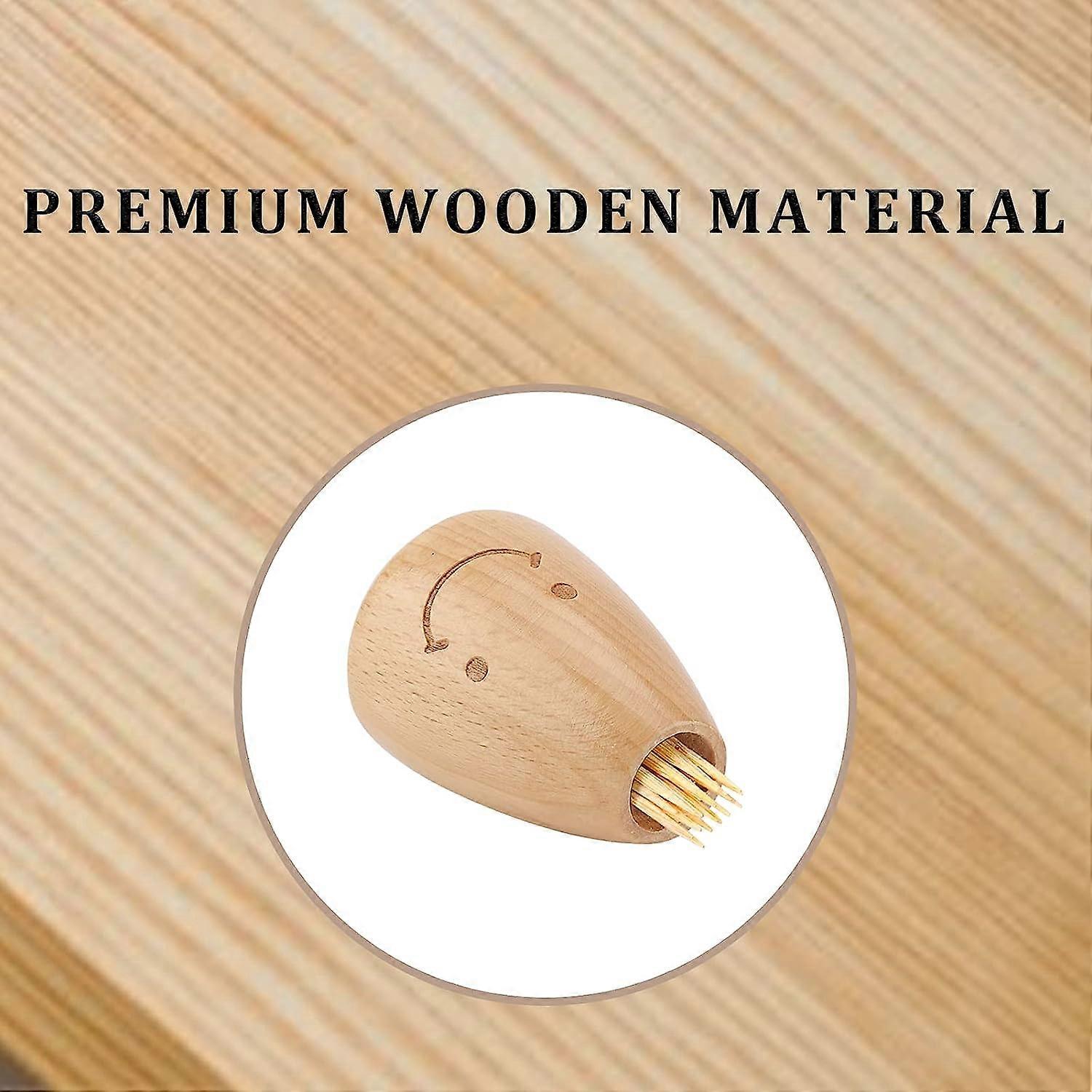 Toothpick Holder,Wooden Tooth Pick Dispenser,Cute Smiling Face Wooden ...