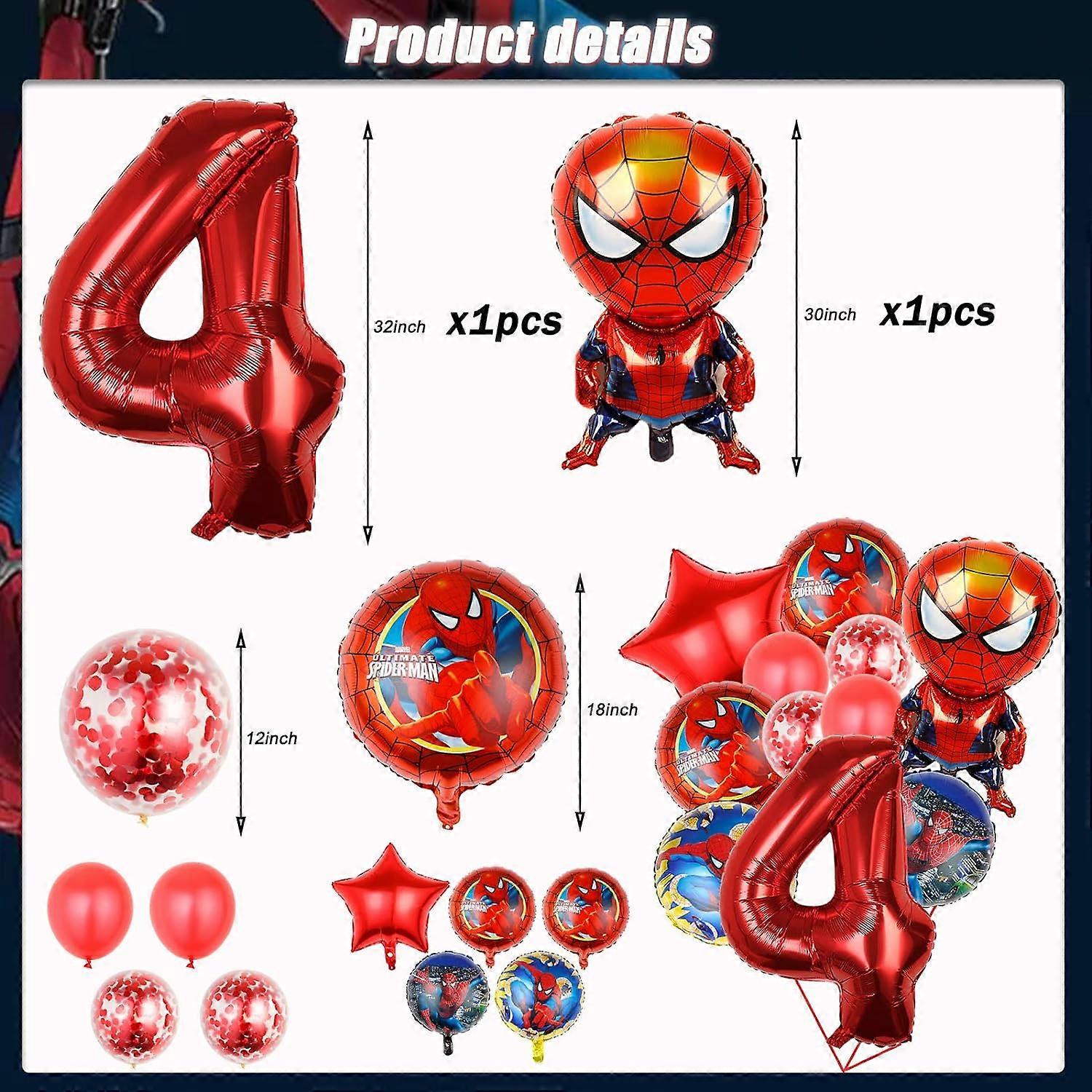 11Pcs Spidey Birthday Party Balloons For Superhero Birthday Party ...