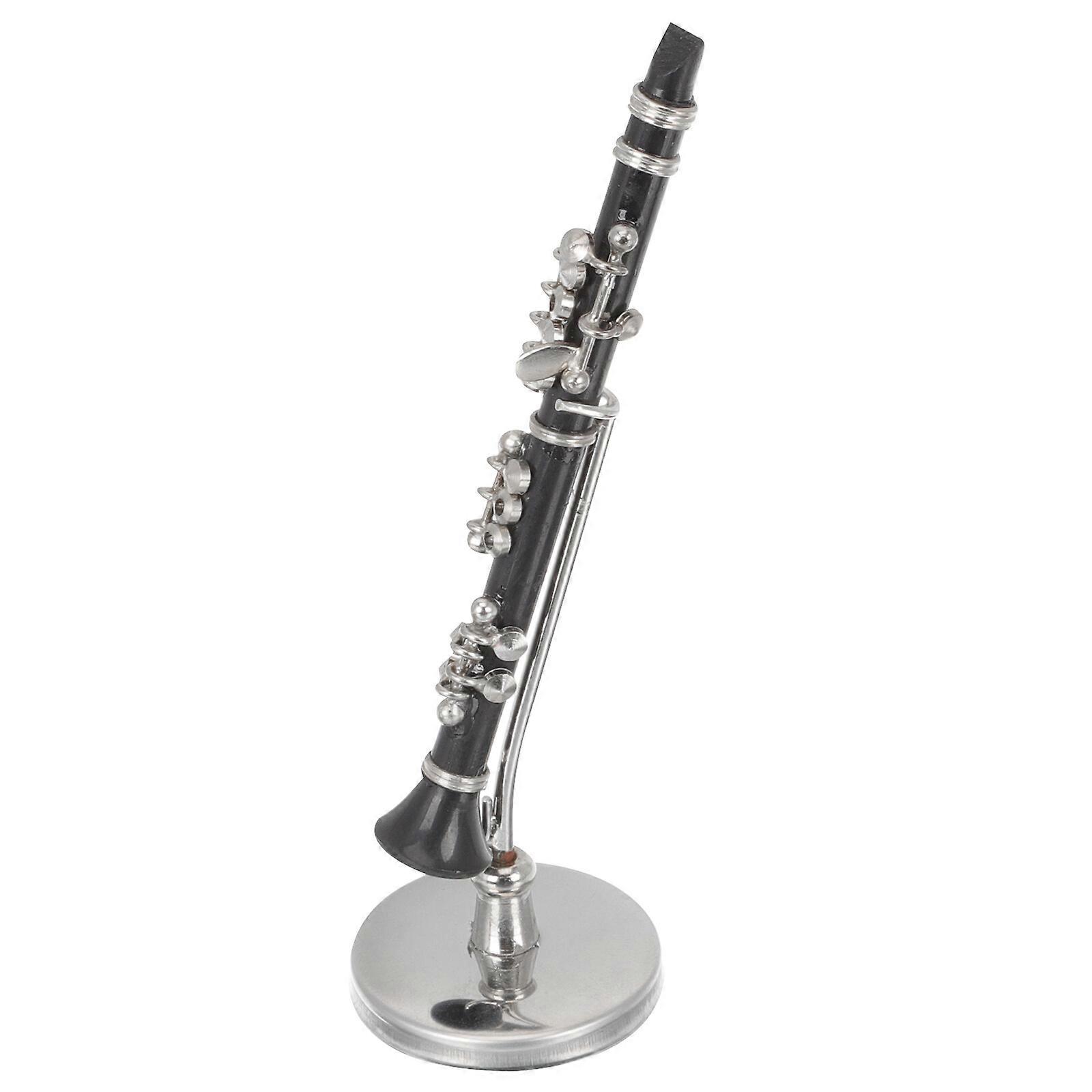 1 Set Copper Miniature Clarinet Mini Musical Instrument Model Mini Clarinet Model with Storage ...
