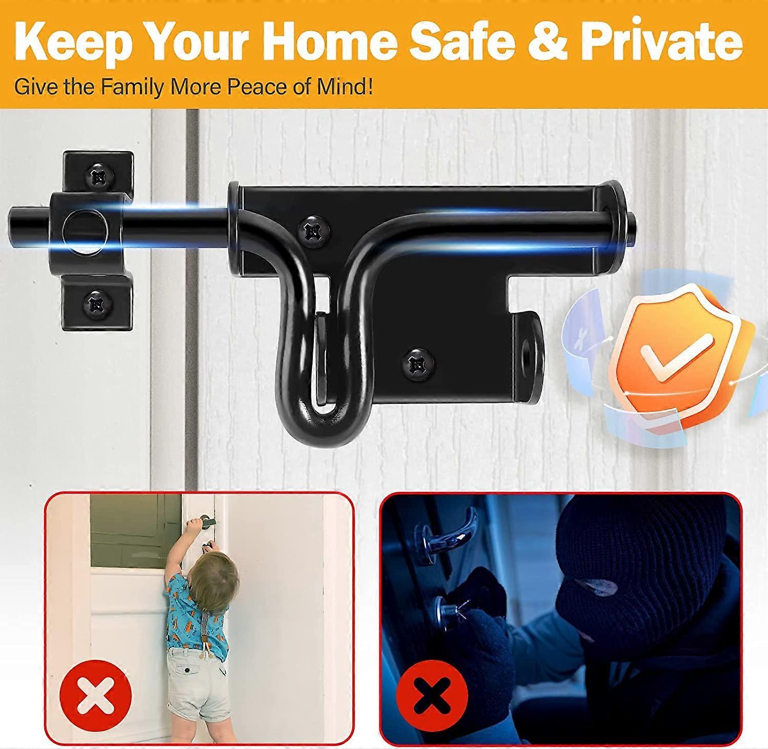 Door Lock Bolt Gate Latch - Heavy Duty Fence Slide Latches Outdoor Doors Latches Hardware Vinyl ...