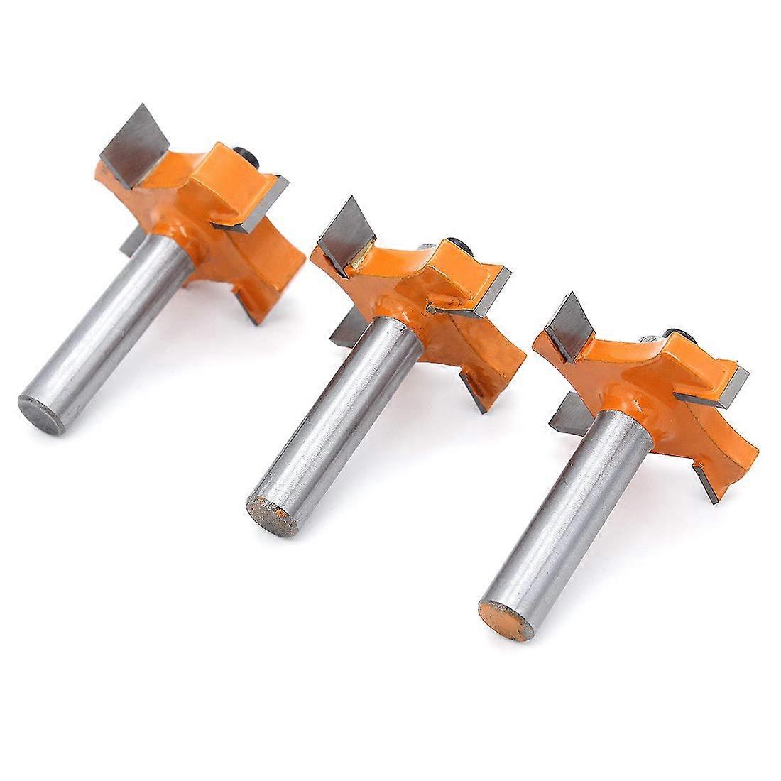 3Pcs Tongue and Groove Cutter, 4 Blade Balls 8mm Shank T - Wood Shaped ...