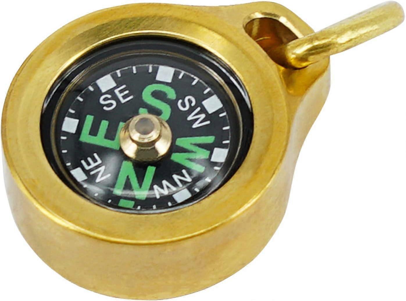 Titanium/Brass Mini Compass, Teardrop Shaped Outdoor Compass ...