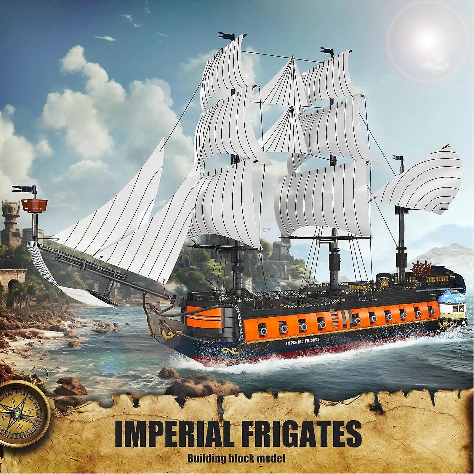 Mould King MOC Technology Imperial Flagship Pirate Ship Clamp Building ...